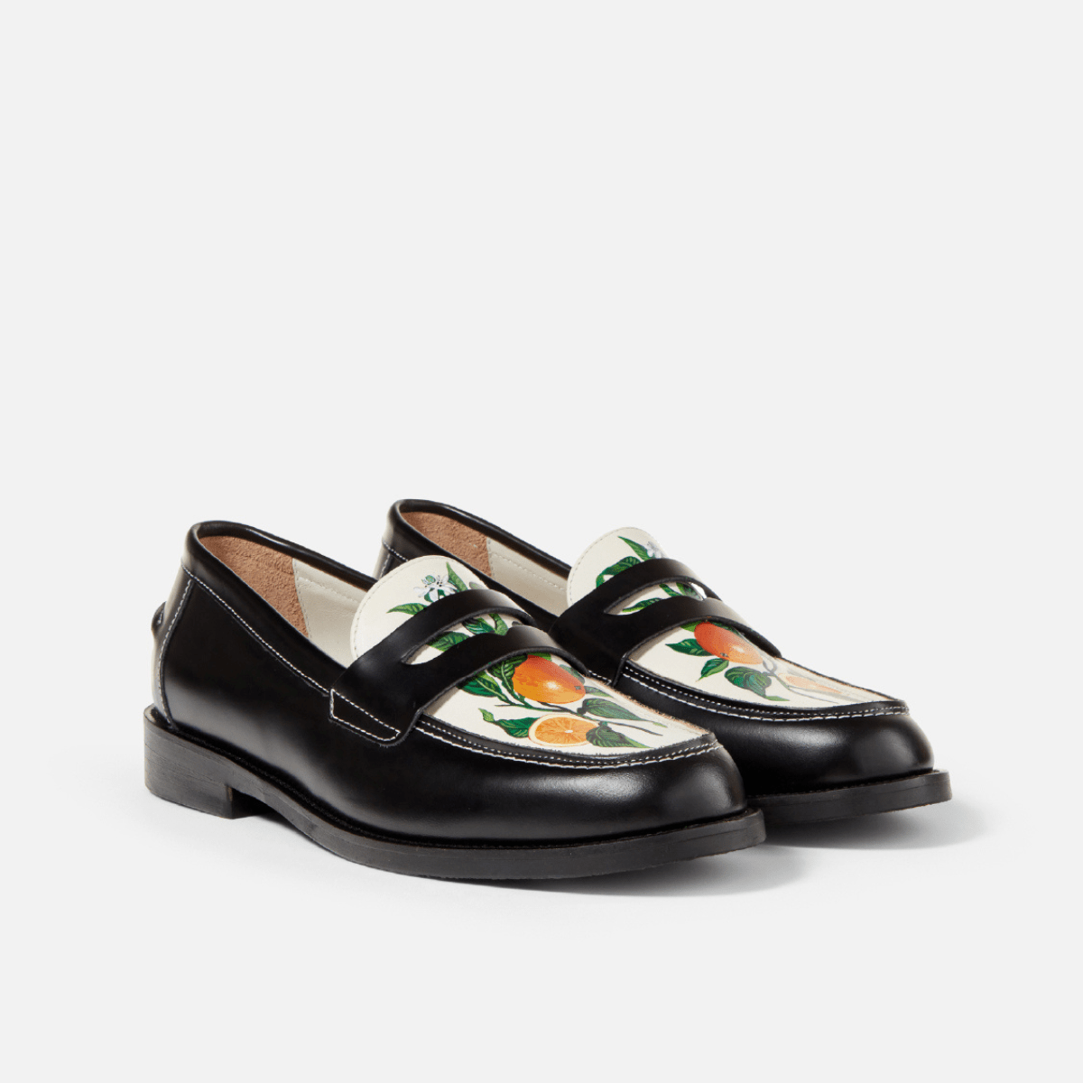 Wilde Hand-Painted Orange Penny Loafer - Women's & DUKE + DEXTER