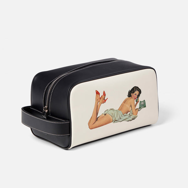 Mason Pin Up Leather Printed Washbag & DUKE + DEXTER