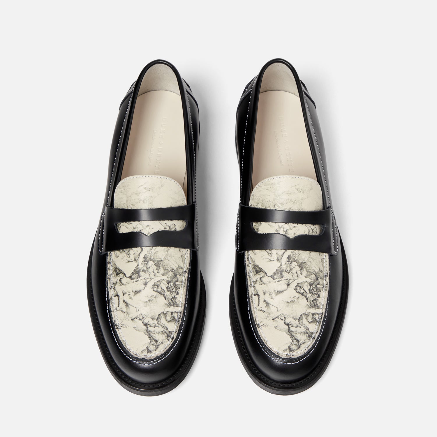 Wilde Fall of Giants Printed Leather Penny Loafer - Men's & DUKE + DEXTER