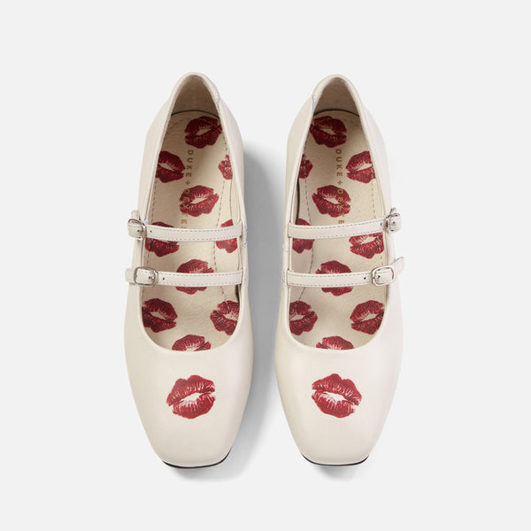 Ruby Off-White Leather Kiss Mary Jane - Women's & DUKE + DEXTER