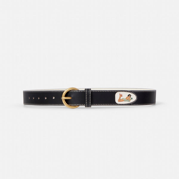 Ellis Pin Up Black Leather Belt & DUKE + DEXTER