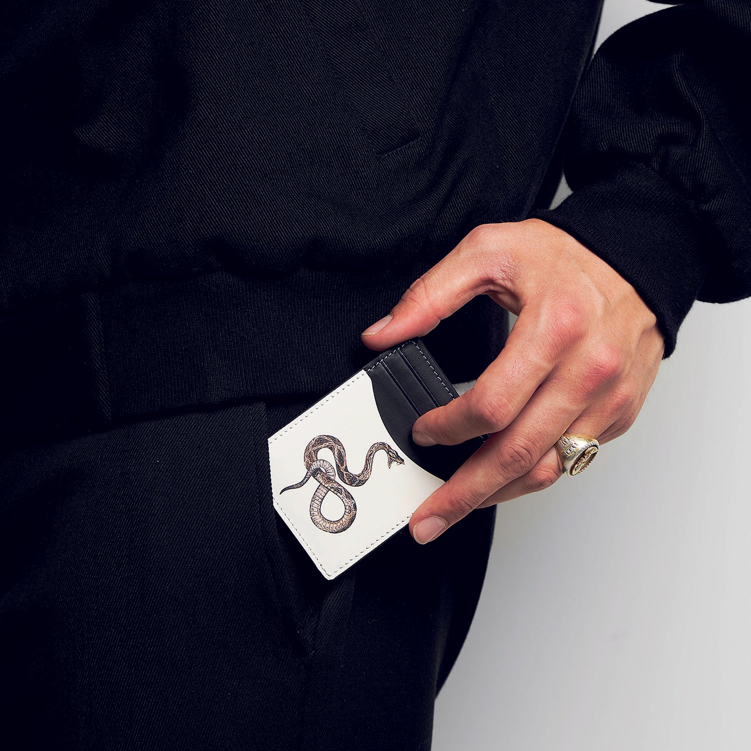 Dean Snake Leather Card Holder & DUKE + DEXTER