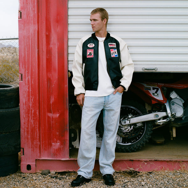 DR Pro Series Faux Leather Racing Jacket & DUKE + DEXTER