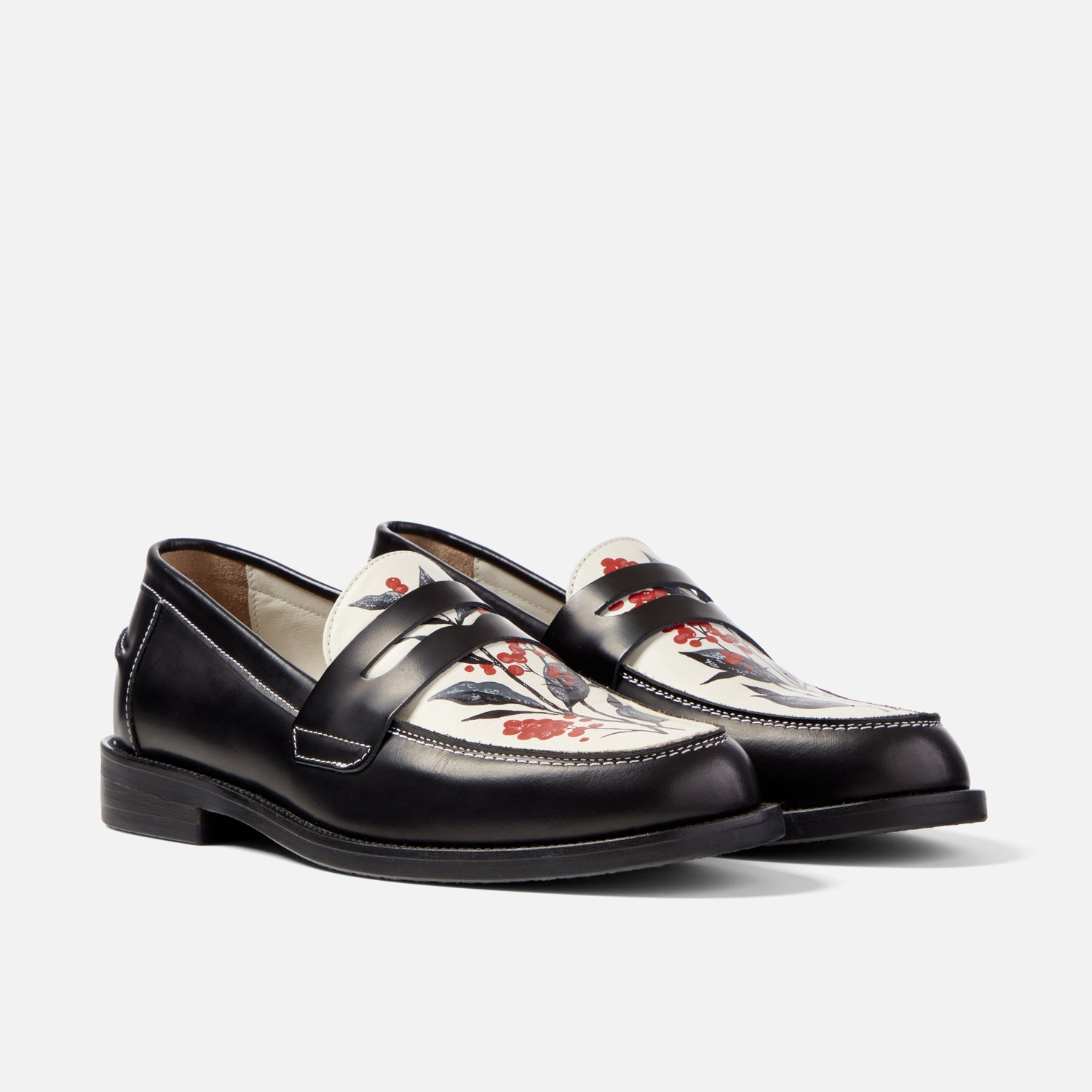 WILDE Custom Hand-Painted Berry Penny Loafer & DUKE + DEXTER